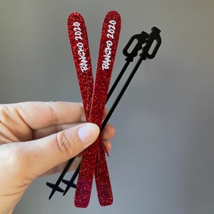 Personalized Skis and Poles Stir Sticks 8 PIECES // Aprés Ski, Winter ...
