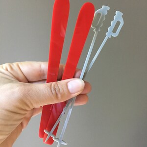 Skis & Poles Stir Sticks 8 PIECE Pack// Aprés Ski, Winter Sports ...