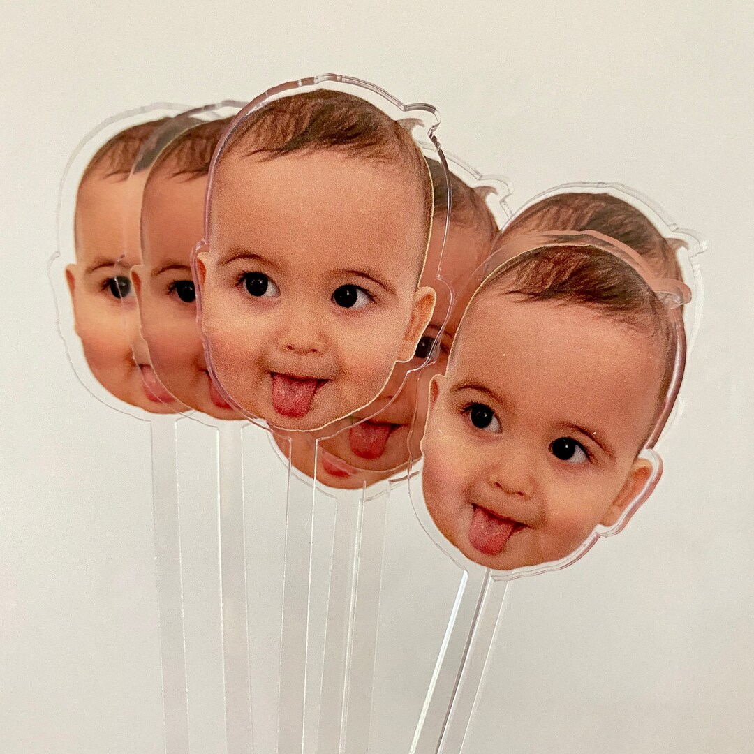 Photo Stir Sticks, Face Drink Stirrers, First Birthday Photo Stirs ...