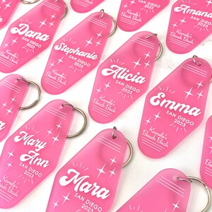 Bulk Personalized Motel Keychain // Bridesmaids Bachelorette Keychains ...