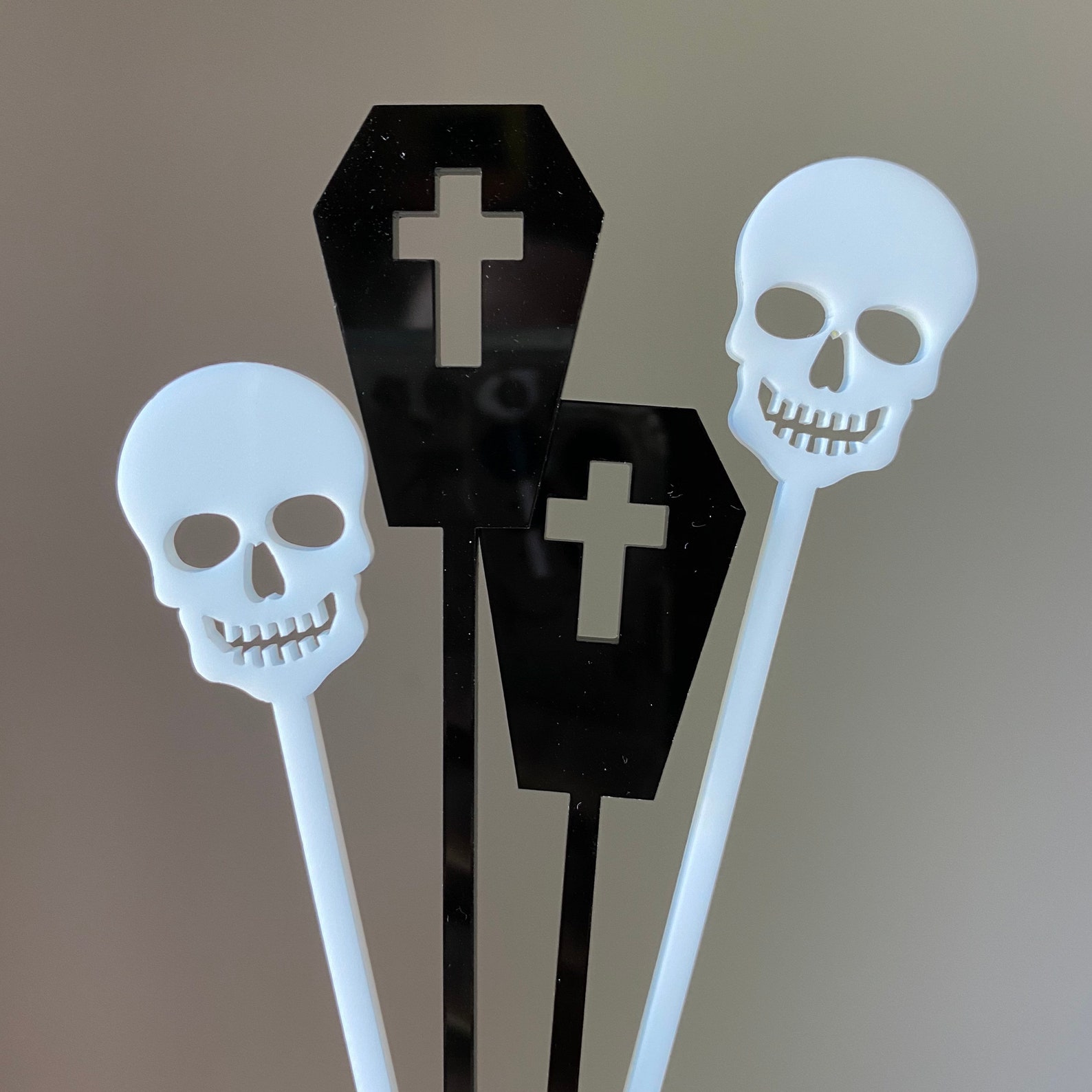 Skull Stir Sticks // Halloween sugar Skulls Day of the - Etsy