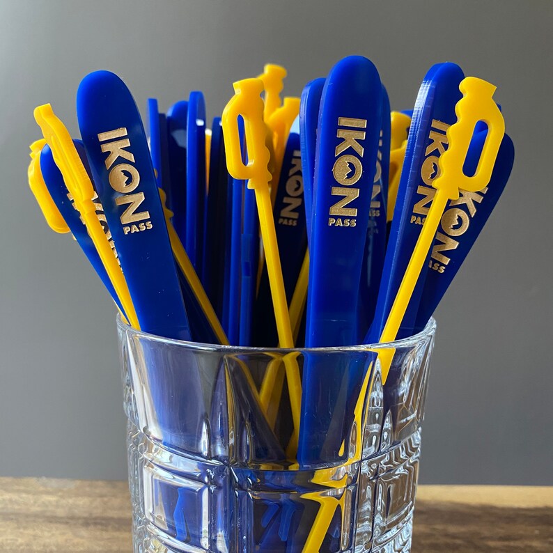 Personalized Skis and Poles Stir Sticks 8 PIECES // Aprés | Etsy