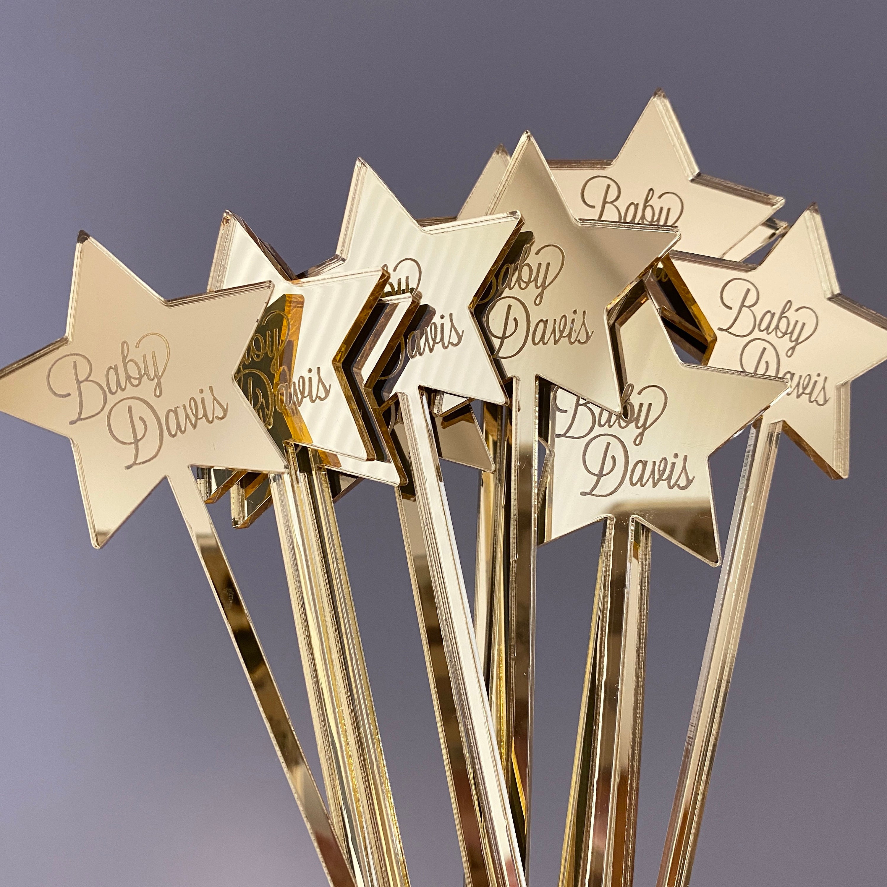 Custom Star Stir Sticks // Engraved Etched Personalized | Etsy