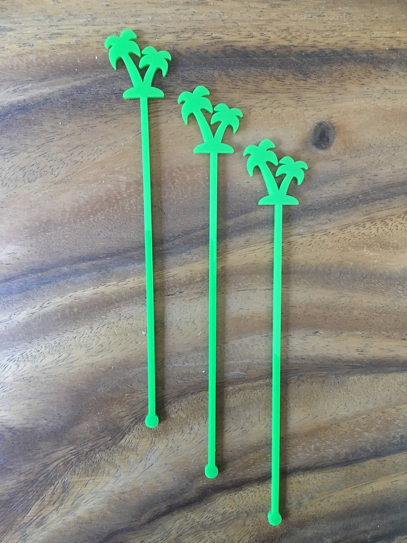 Twin Palms Tropical Stir Sticks // Palm Tree Stir Sticks - Etsy