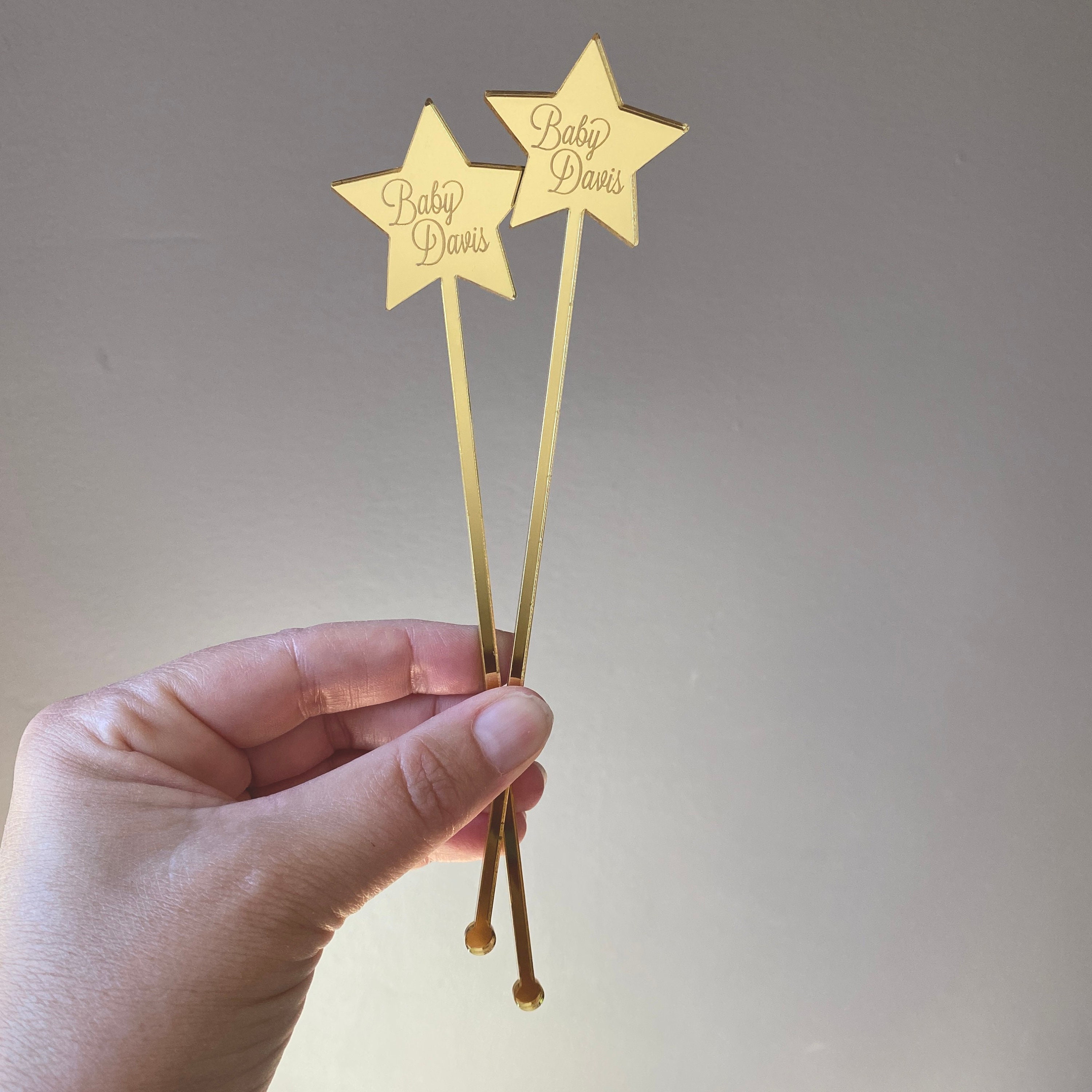Custom Star Stir Sticks // Engraved Etched Personalized | Etsy