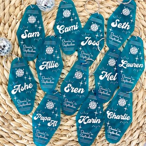 Bulk Personalized Motel Keychain // Bridesmaids Bachelorette Keychains ...
