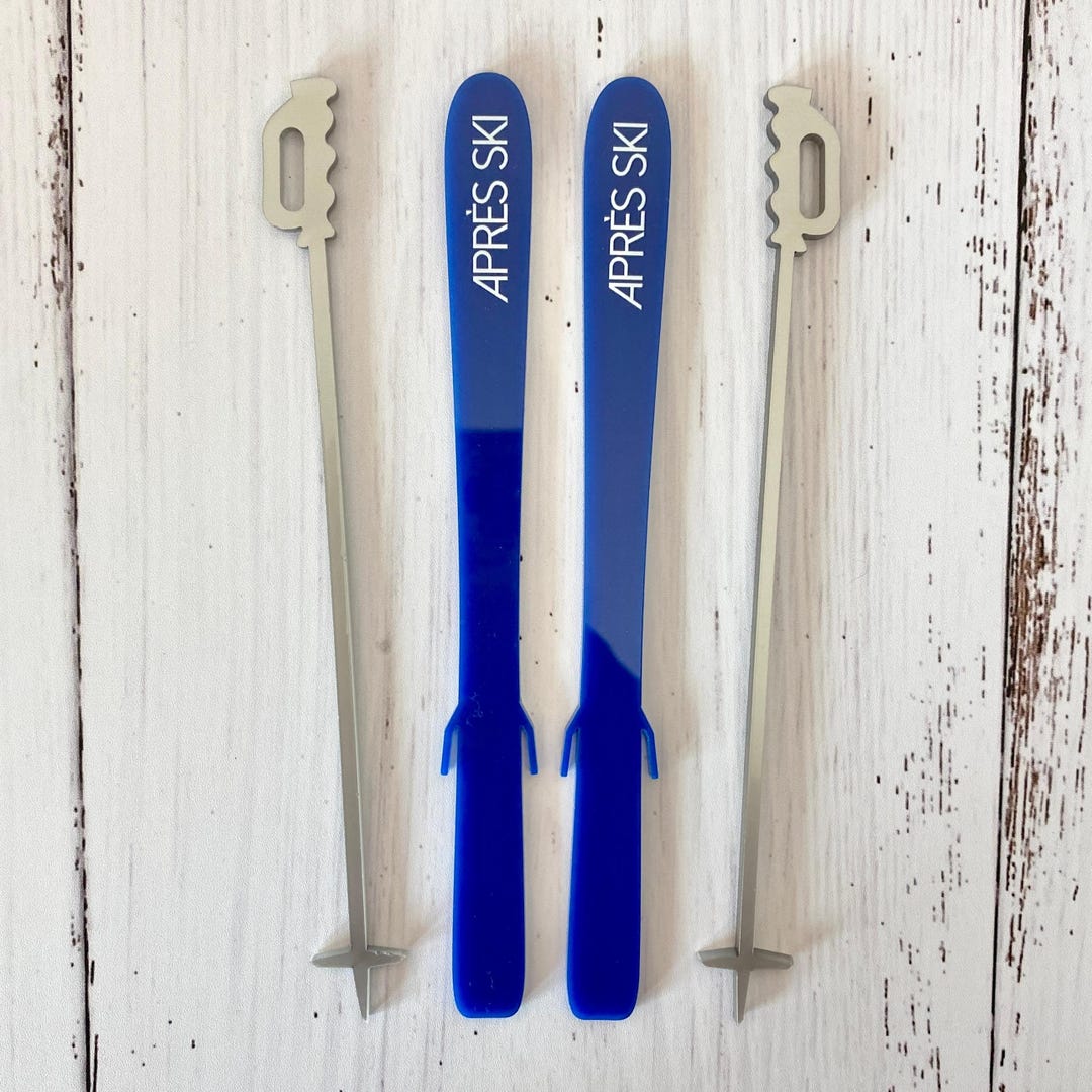 Personalized Skis and Poles Stir Sticks - 8 PIECES // Aprés Ski, Winter ...