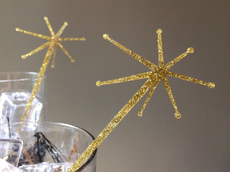 Mid Century Starburst Stir Sticks for Cocktails // Atomic - Etsy