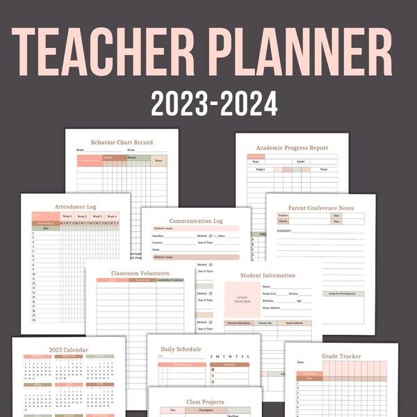 Teacher Planner Printable - Etsy