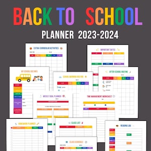 Fun & Functional EDITABLE Digital Kids Back to School Planner | 2023 ...