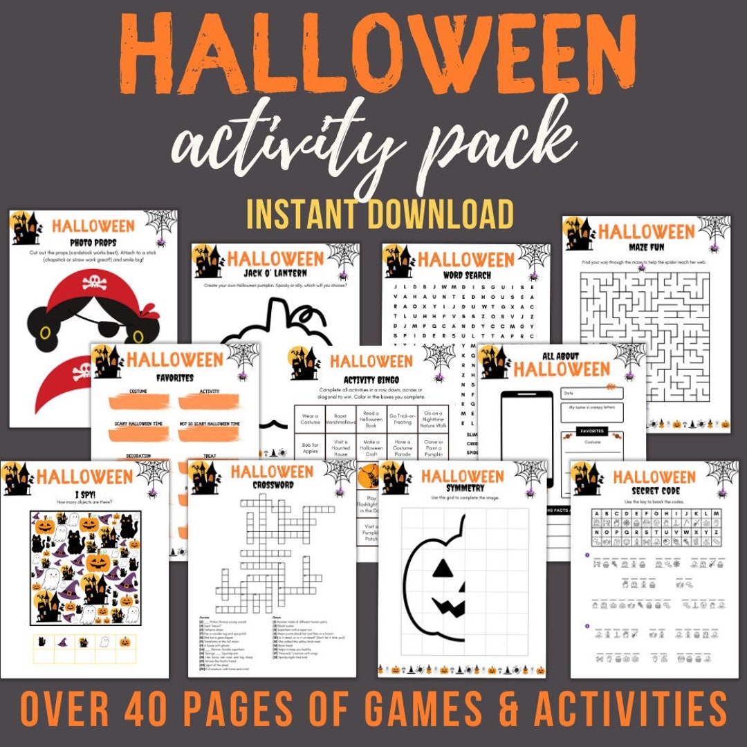 Halloween Activity Printable, Printable Halloween Word Games Puzzles ...
