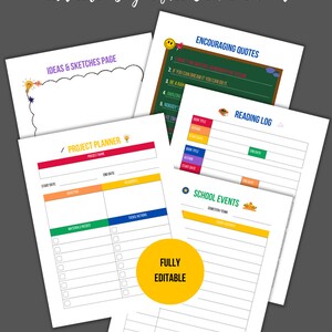 Fun & Functional EDITABLE Digital Kids Back to School Planner | 2023 ...