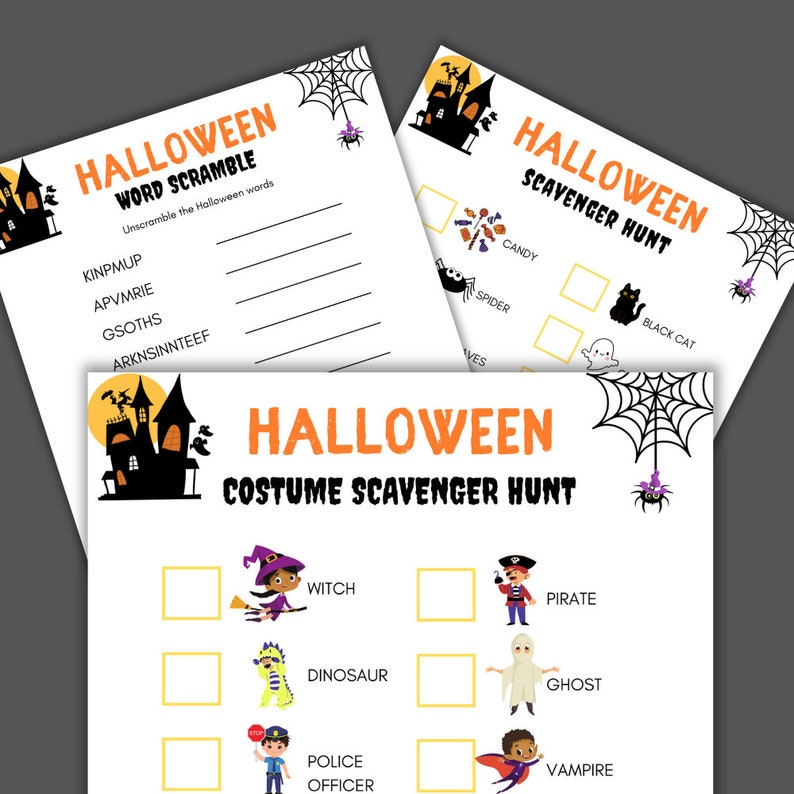 Halloween Activity Printable, Printable Halloween Word Games Puzzles ...