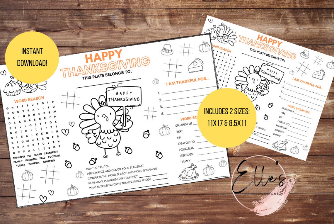 Kids Thanksgiving Games, Kids Table Decor, Kids Table, Kids Activity ...