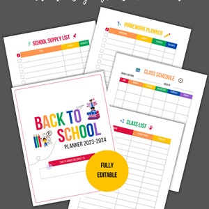 Fun & Functional EDITABLE Digital Kids Back to School Planner | 2023 ...