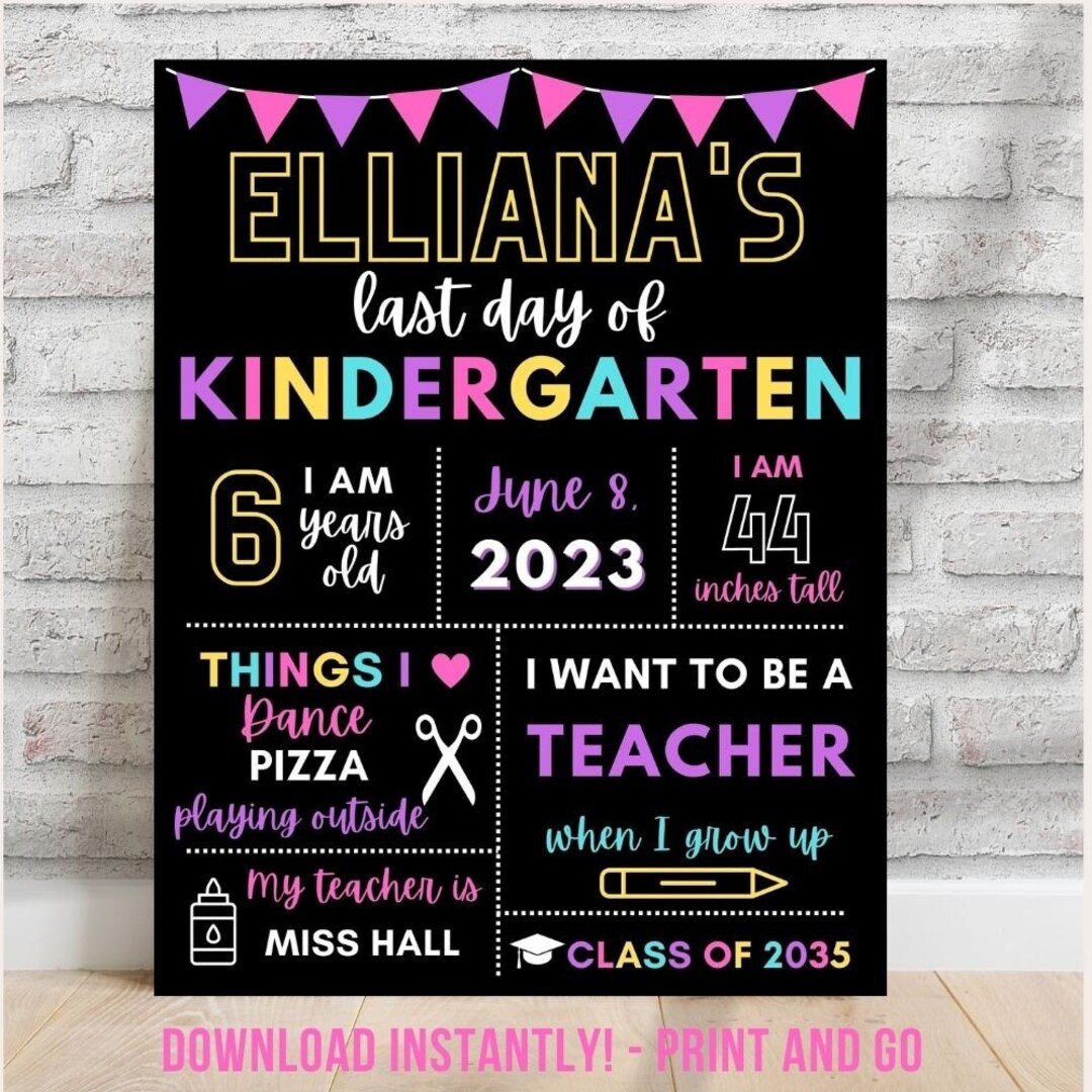 EDITABLE Last Day of School Printable Sign | Back to School | School ...
