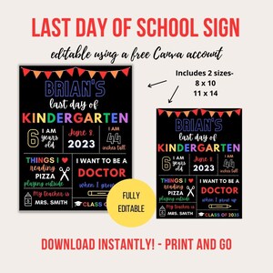 EDITABLE Last Day of School Printable Sign Back to School School Photo ...