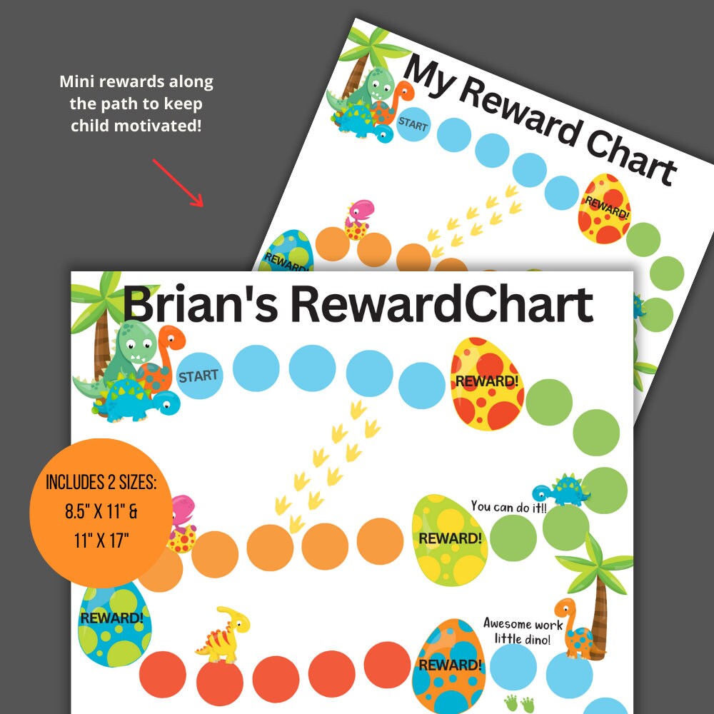 Editable Dinosaur Reward Chart for Boys | Printable Kids Sticker Chart ...