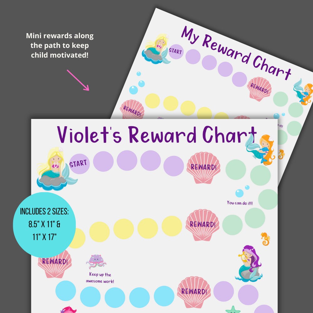 Editable Mermaid Reward Chart | Printable Sticker Chart (digital ...