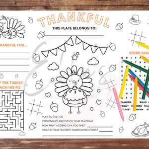 Kids Thanksgiving Games, Kids Table Decor, Kids Table, Kids Activity ...