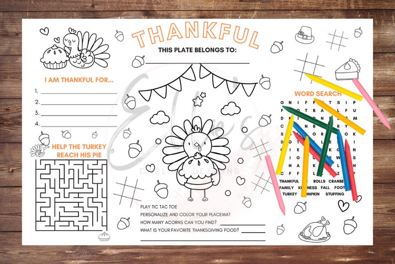 Kids Thanksgiving Games, Kids Table Decor, Kids Table, Kids Activity ...