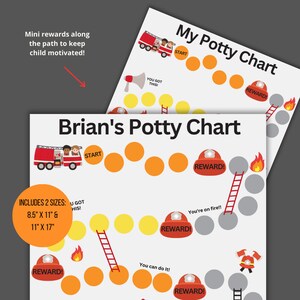 Editable Potty Chart | Printable Firetruck Potty Chart for Boys | Potty ...