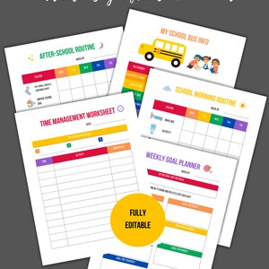 Fun & Functional EDITABLE Digital Kids Back to School Planner | 2023 ...