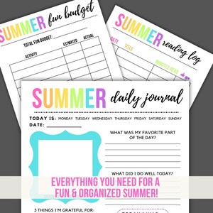 Printable Editable SUMMER 2023 Planner Bundle Summer Calendar Summer ...
