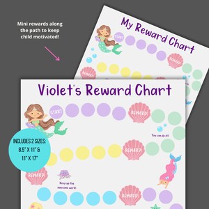 Editable Reward Chart Printable Mermaid Reward Chart for - Etsy