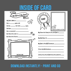 Father's Day Printable Coloring Card | Editable Printable Card | All ...