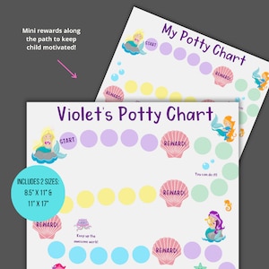 Editable Potty Chart | Printable Mermaid Potty Chart for Girls | Potty ...