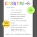Printable Editable Screen Time Rules for Kids Screentime - Etsy