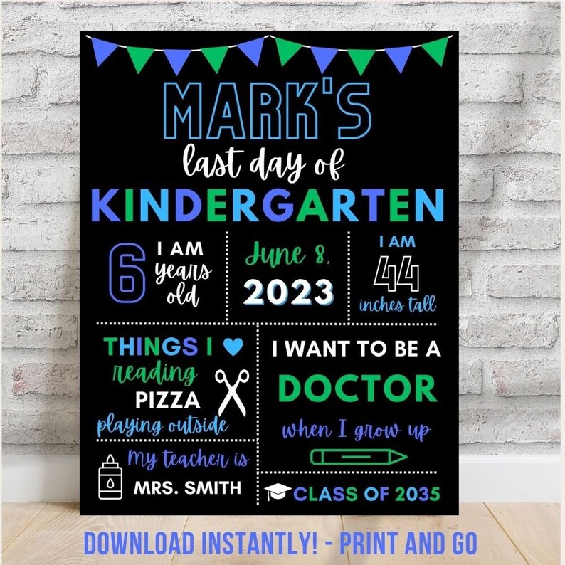 EDITABLE Last Day of School Printable Sign Back to School - Etsy