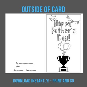 Father's Day Printable Coloring Card | Editable Printable Card | All ...