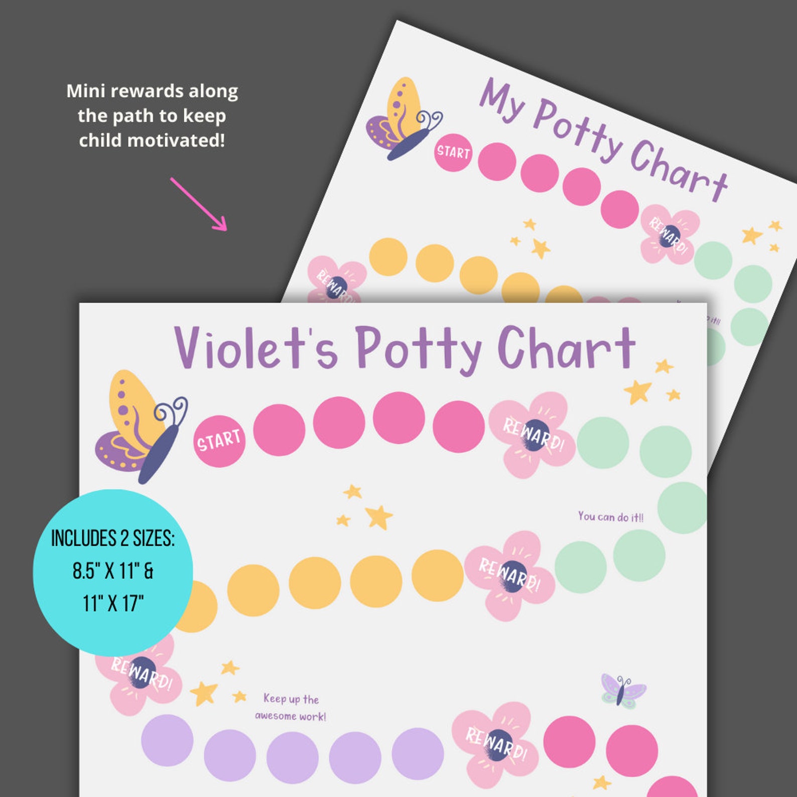 Editable Butterfly Potty Training Chart | Printable Reward Tracker ...