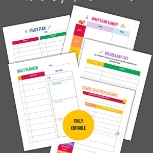 Fun & Functional EDITABLE Digital Kids Back to School Planner | 2023 ...