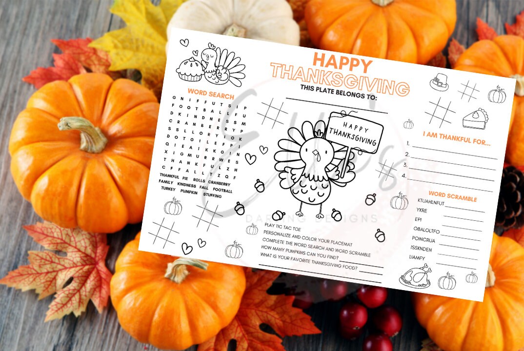 Kids Thanksgiving Games, Kids Table Decor, Kids Table, Kids Activity ...