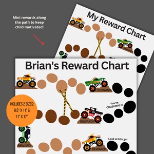 Editable Reward Chart, Printable Monster Truck Reward Chart for Boys ...