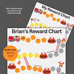 Editable Reward Chart | Printable Firetruck Potty Chart for Boys ...