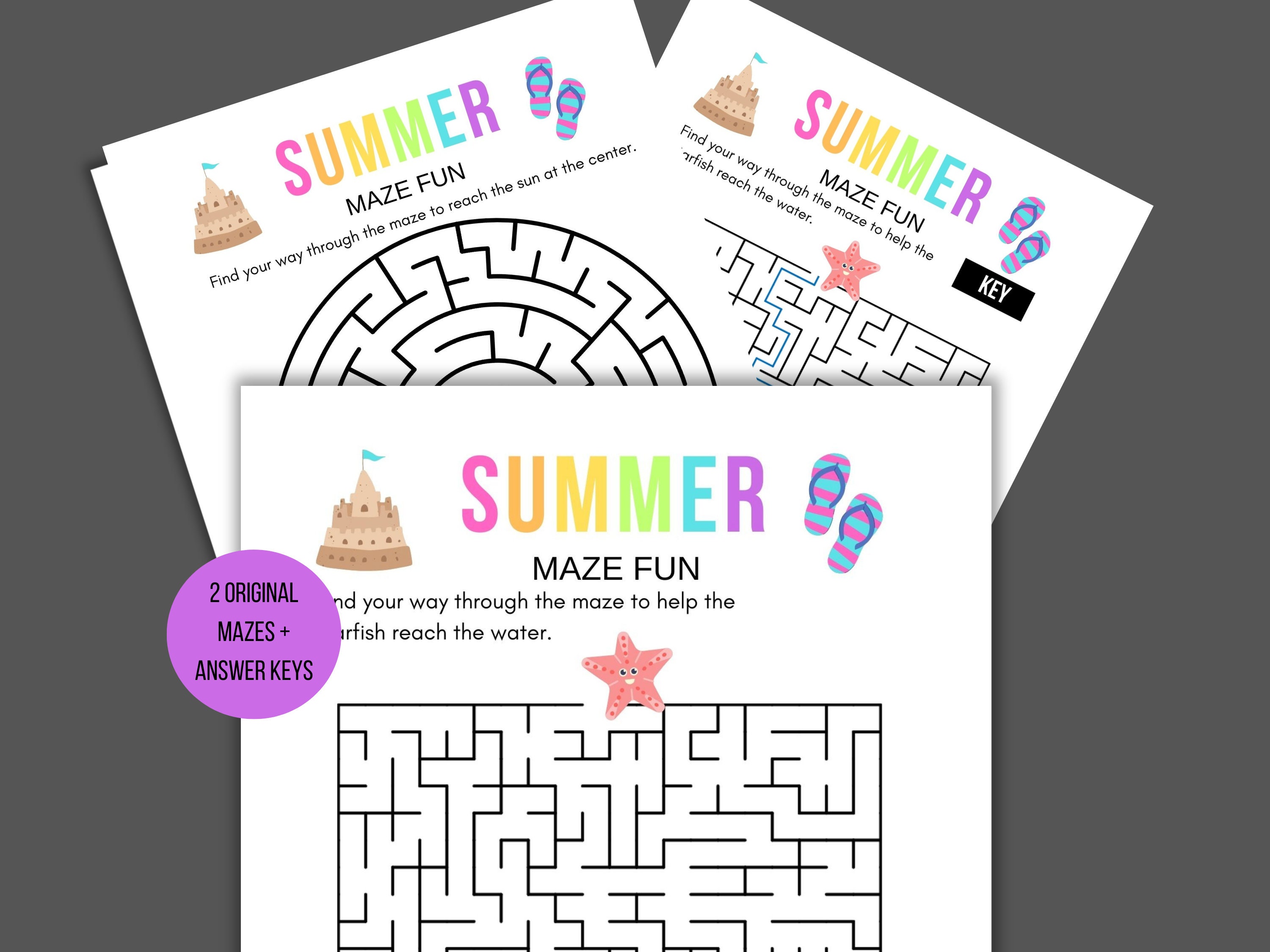 Summer Maze Printable for Kids | Fun Activities (instant Download) - Etsy