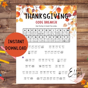 Thanksgiving Digital Download, Word Search, Crossword Puzzle ...