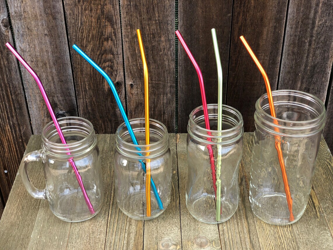 Tumbler Straws Rainbow Solid Colors Colorful Metal Reusable Straw Yeti ...
