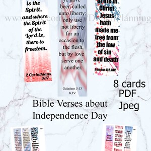 Independence Day Bible Verses Cards, Christian 4th of July Printable ...