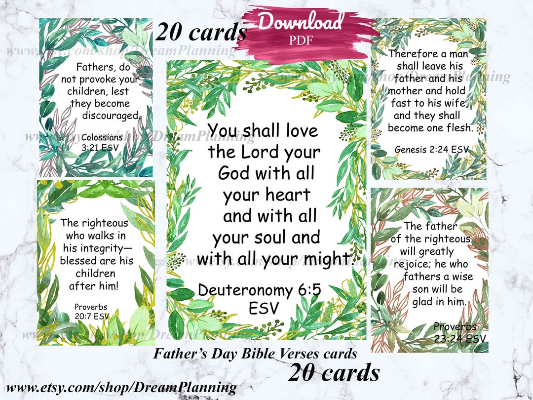 Mens Bible Verse Cards, Father’s Day Bible Verse Cards, Scripture for ...