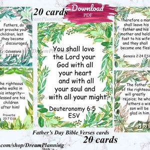 Mens Bible Verse Cards, Father’s Day Bible Verse Cards, Scripture for ...