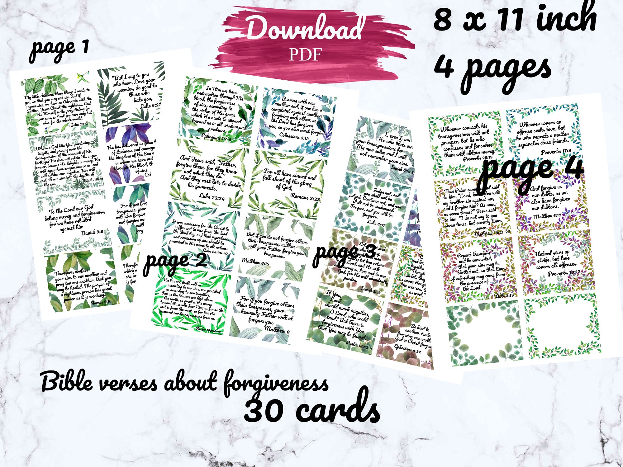 Scripture Cards, Bible Verses About Forgiveness, Bible Verses Cards ...