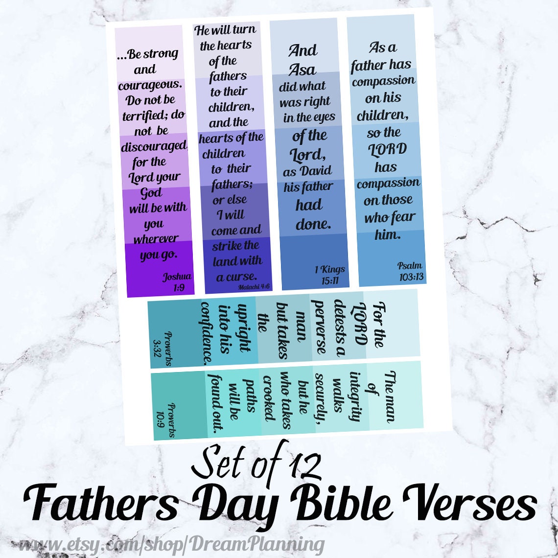 Fathers Day Bible Verses Bookmarks Christian Bookmark Scripture ...