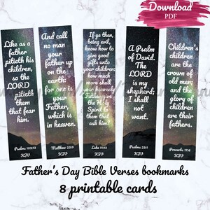 Father’s Day Bible Verses Bookmarks, KJV Bible Study, Christian Fathers ...