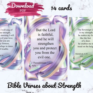 Bible Verses Cards Bible Verses About Strength Printable - Etsy