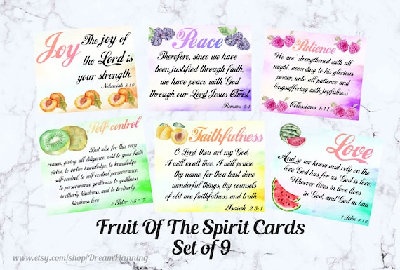 Fruits of the Spirit Bible Study Tools Prayer Cards Bible - Etsy
